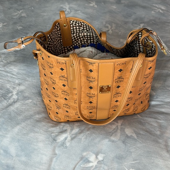 MCM | Bags | Mcm Liz Medium Reversible Tote Color Cognac | Poshmark